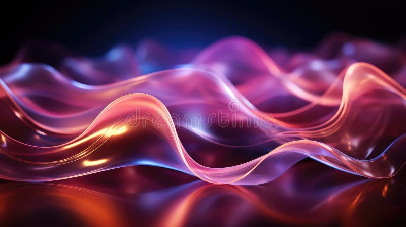 Vibrant Neon Holographic Twisted Wave in Motion Generative AI Stock ...