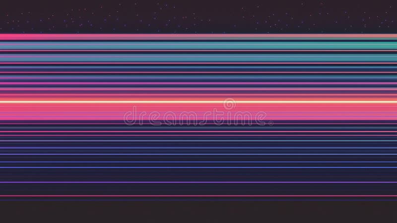 Vibrant Neon Horizontal Lines Against Starry Night Sky Backdrop Stock ...