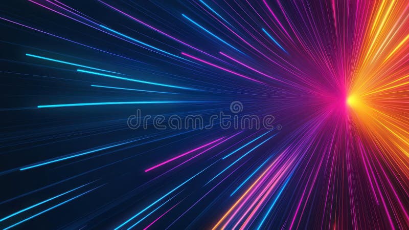 Vibrant Neon Light Rays Create a Modern, Flat Illustration that ...