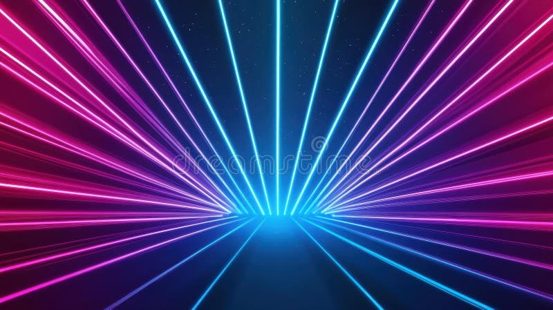 Vibrant Neon Light Rays Create a Modern, Flat Illustration that ...