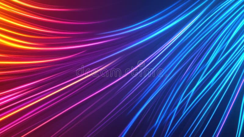 Vibrant Neon Light Rays Create a Modern, Flat Illustration that ...