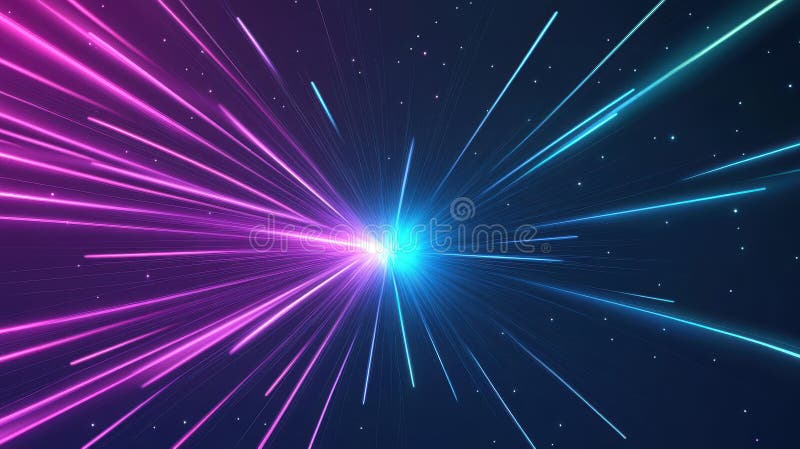 Vibrant Neon Light Rays Create a Modern, Flat Illustration that ...