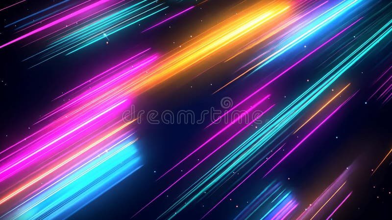 Vibrant Neon Light Streaks Create a Mesmerizing Visual Experience in a ...
