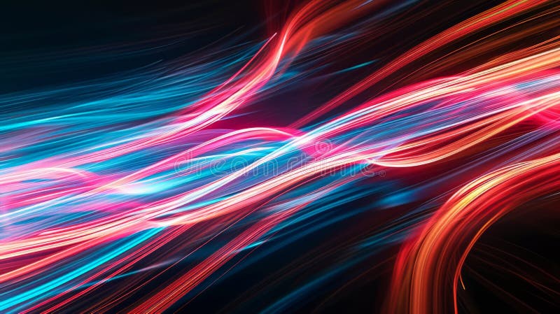 Vibrant Neon Light Trails on a Dark Background Stock Photo - Image of ...