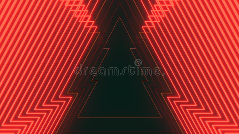 Mesmerizing Neon Light Tunnel with Triangular Center Shape Stock Video ...