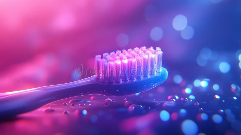 Vibrant Neon Lighting on a Modern Toothbrush Stock Photo - Image of ...