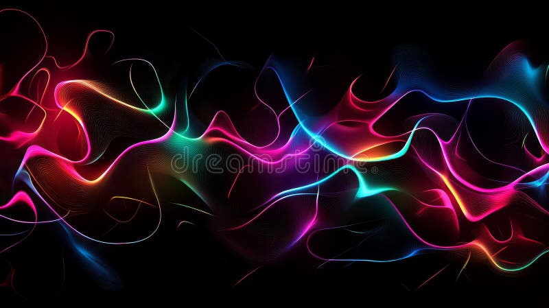Vibrant Neon Lights Create Immersive Abstract Background with Flowing ...