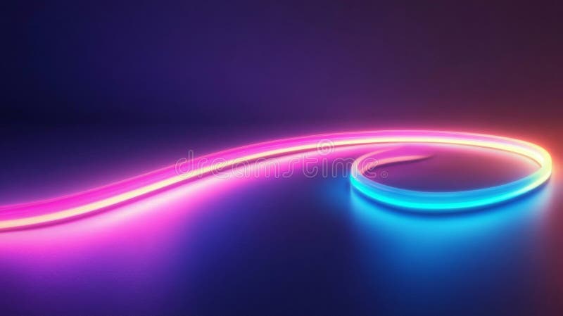 Vibrant Neon Lights Curve Abstract Background Stock Illustration ...