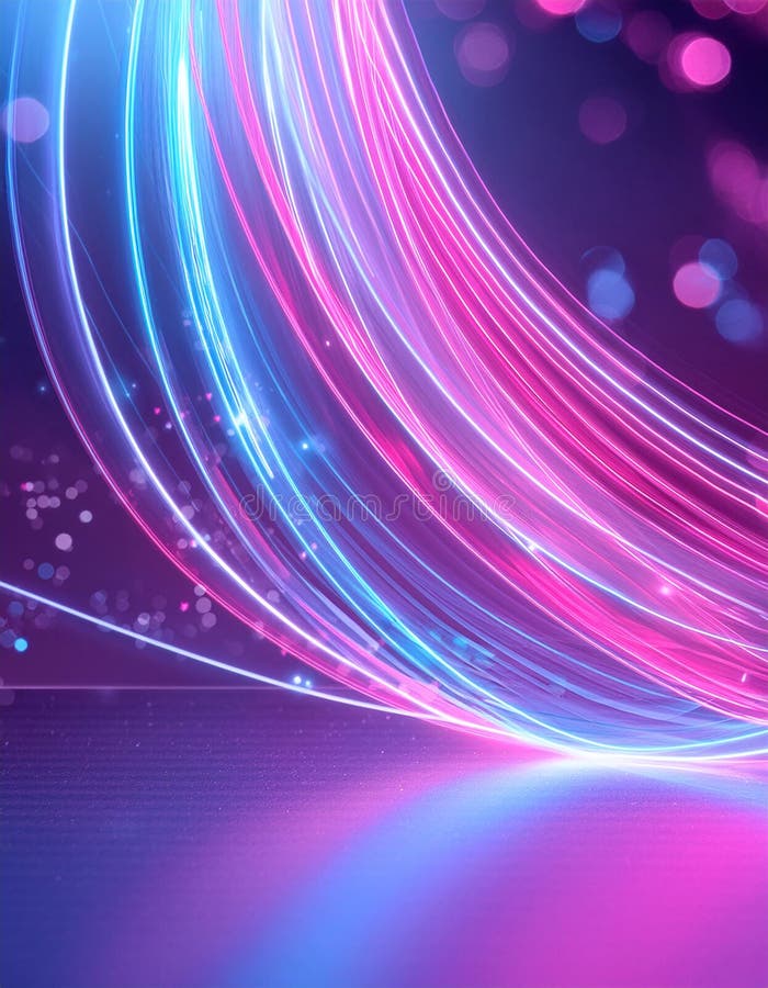 Vibrant Neon Lights Form a Triangular Prism in a Futuristic Display ...