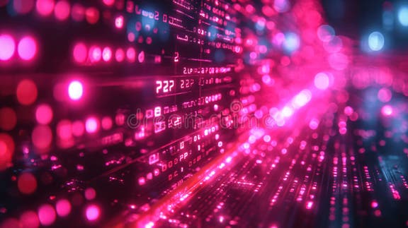 Vibrant Neon Lights Illuminate Advanced Circuit Board Technology ...