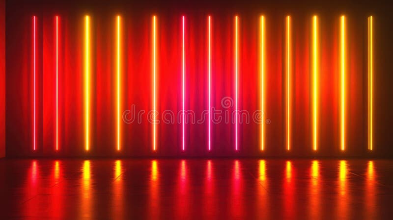 Vibrant Neon Lights Illuminate Dark Room, Creating a Striking Visual ...