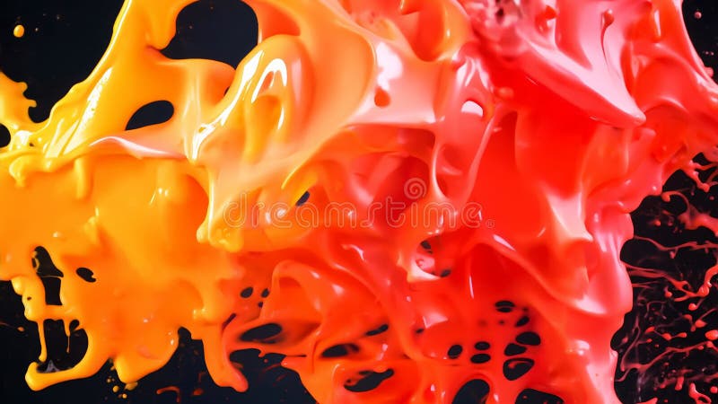 Vibrant Neon Liquid Splash with Colorful Text Animation Stock Video ...