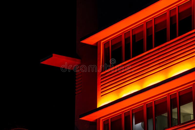 Vibrant Neon Miami Future Building Editorial Image - Image of colorful ...