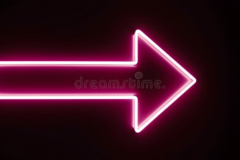 Vibrant Neon Pink Arrow Pointing Right on Dark Backdrop, Sharp Edges ...
