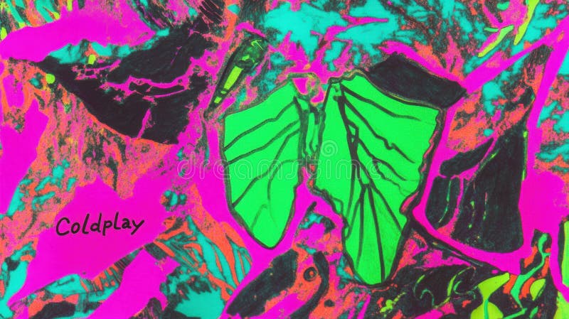 Coldplay Abstract Art stock illustration. Illustration of neon - 367679139