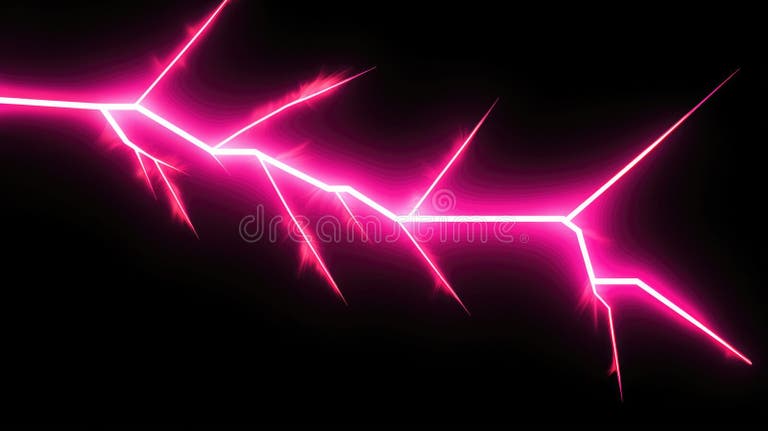 Vibrant Neon Pink Lightning Strike on Dark Backdrop Stock Photo - Image ...