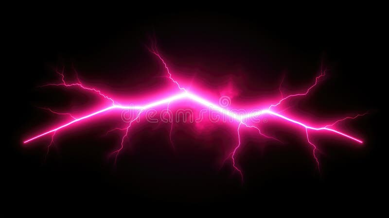 Vibrant Neon Pink Lightning Strike on Dark Backdrop Stock Image - Image ...