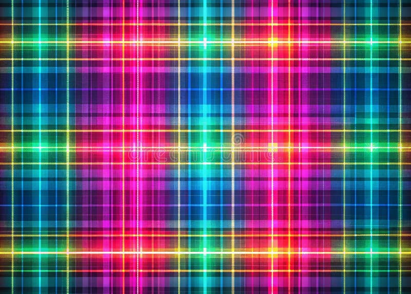Vibrant Neon Plaid Background Design with Ample Copy Space: Perfect for ...