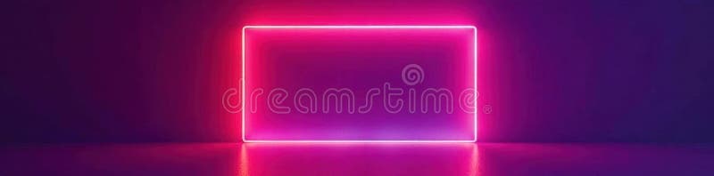 Vibrant Neon Rectangle, Glowing Shadow Effect, Pink, Light, Energy ...