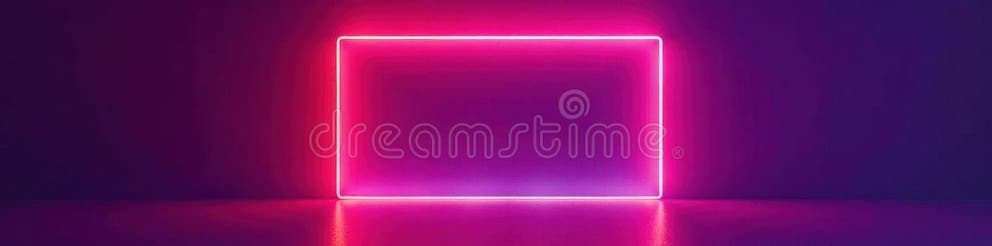 Vibrant Neon Rectangle, Glowing Shadow Effect, Pink, Light, Energy ...