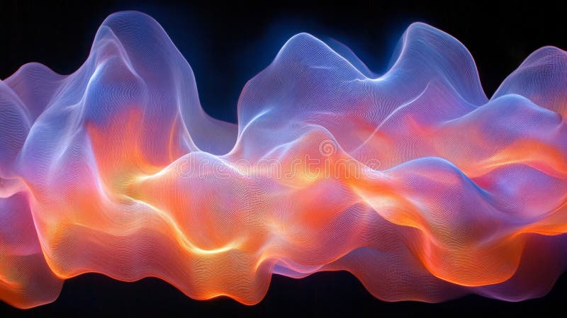 Vibrant Neon Representation of Multidimensional Strings Illustrating ...