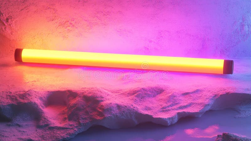 Striking Neon Tube Sign Against Textured Background a Study in Light ...