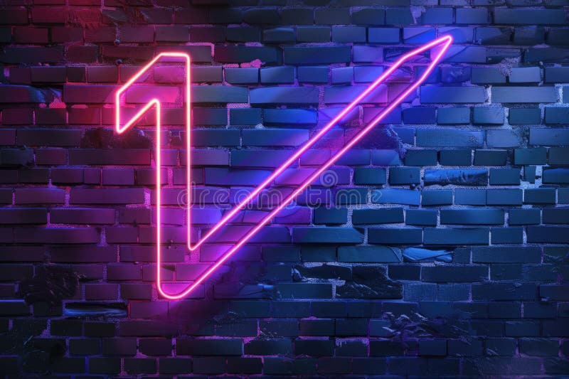 A Vibrant Neon Sign on a Rustic Brick Wall, Suitable for Urban Themed ...