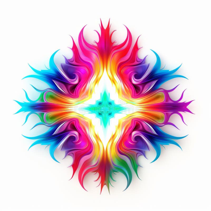 Vibrant Neon Spiral Fire with Feathers - Abstract Flame Artwork Stock ...