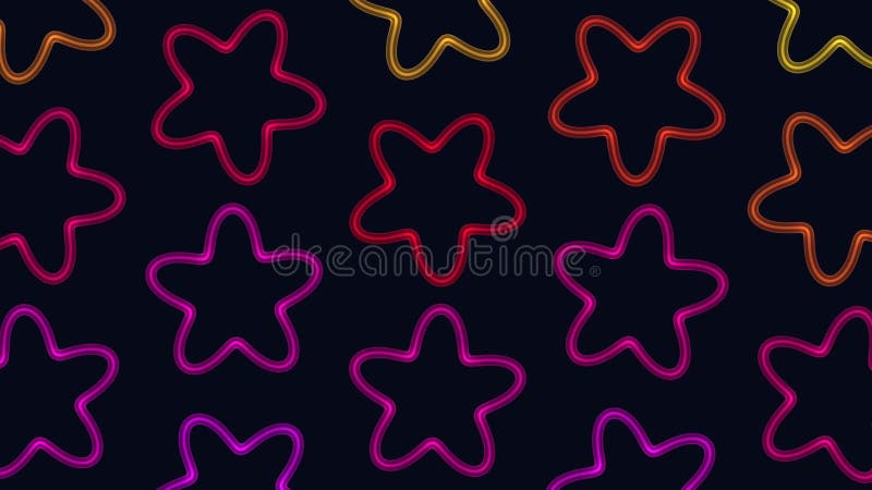 Vibrant Neon Star Pattern on Black Background - Bright and Eye-catching ...