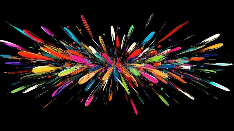 Vibrant Neon Stylized Fireworks Explosion in Pop Art Design Against ...