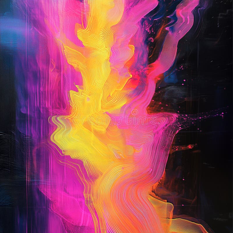 Vibrant Neon Textures Featuring Flowing Yellow and Pink Patterns ...