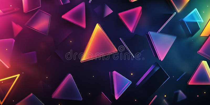 Vibrant Neon Triangle Background Abstract Geometric Art for Design ...