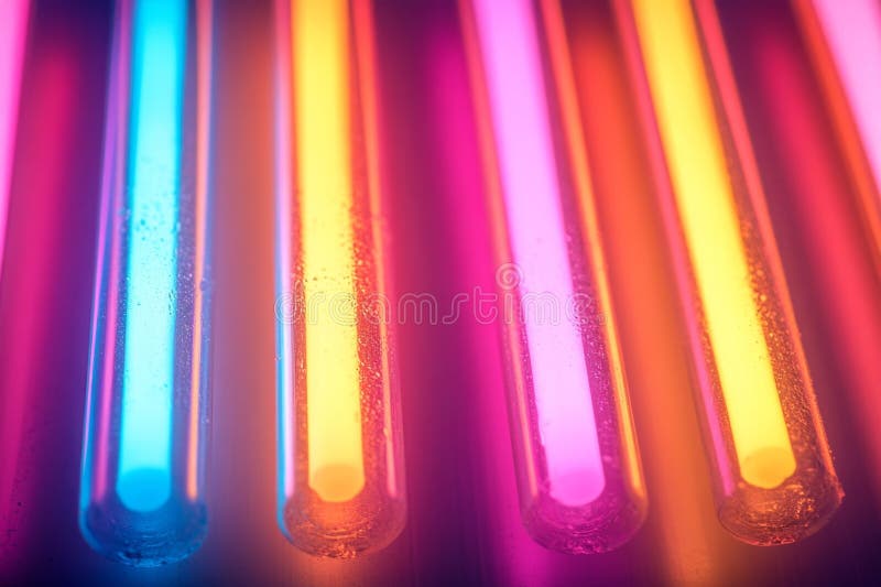 Vibrant Neon Tubes Emitting Colorful Light, Creating a Mesmerizing ...