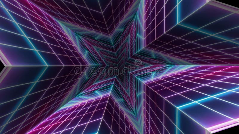 A Vibrant Neon Tunnel Filled with Glowing Patterns and Mesmerizing ...