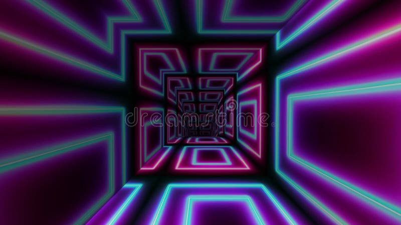 A Vibrant Neon Tunnel Filled with Glowing Patterns and Mesmerizing ...