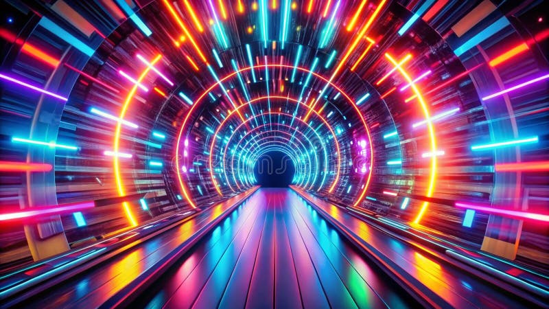 Vibrant Neon Tunnel Lights an Abstract Colorful Wallpaper for a Dynamic ...