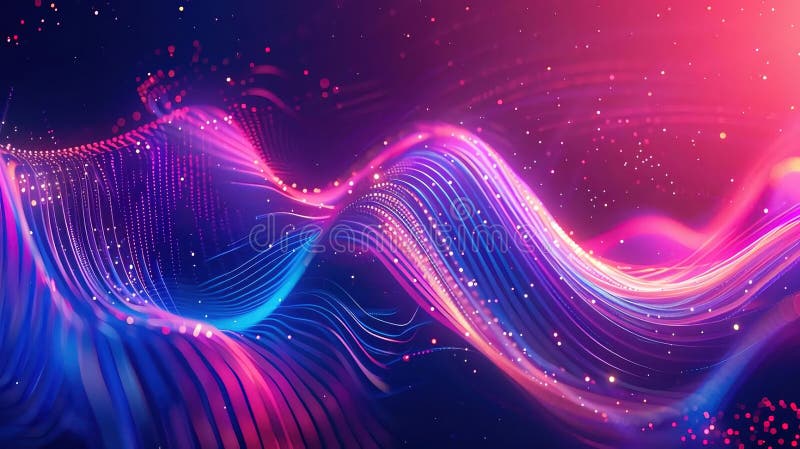 Vibrant Neon Wave Illustration with Dynamic Lines, Motion Art, and ...