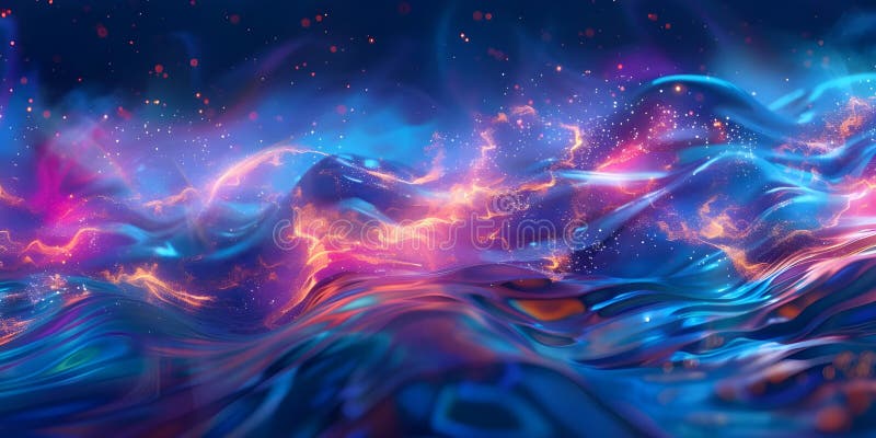 Vibrant Neon Waves Backdrop, Luminous Fluid Motion Background, Neon ...