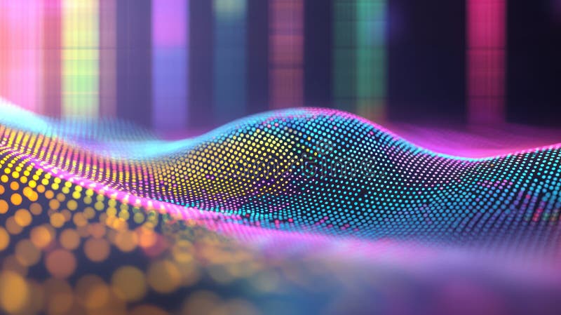 Vibrant Neon Waves Create Mesmerizing Visual Effect, Showcasing ...