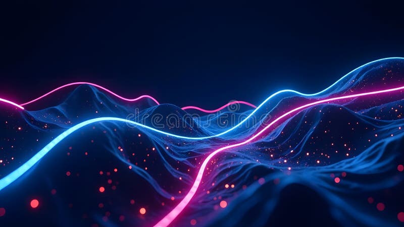 Abstract Neon Waves Featuring Dynamic Light Effects that Captivate the ...