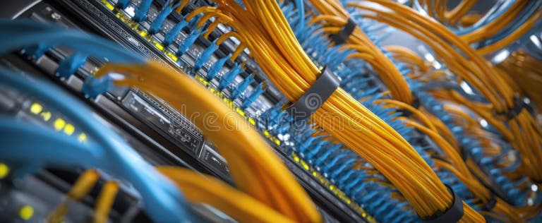 The Vibrant Network Cables Connecting Servers in a Data Center ...