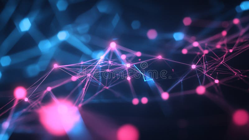 Colorful Abstract Network Patterns Illuminated in Vibrant Shades of ...