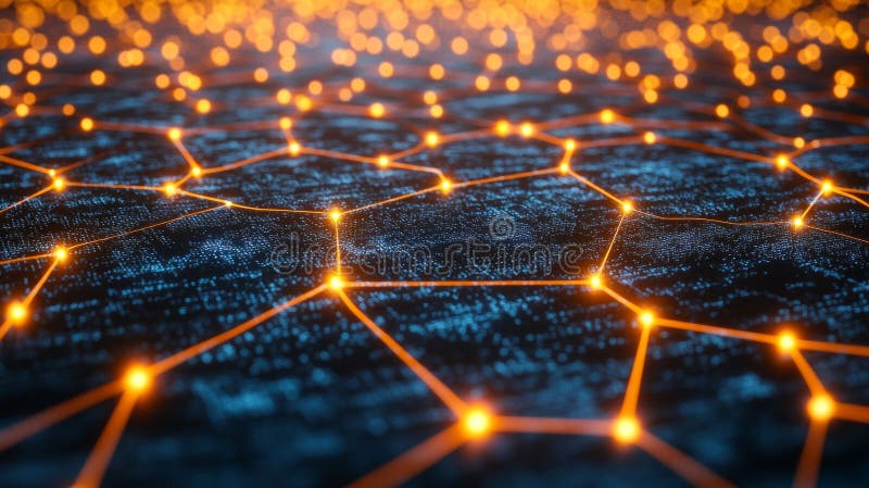 Intricate Network of Glowing Points Connected by Lines Showcasing ...