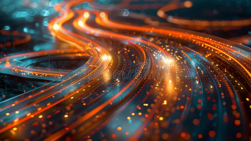 Vibrant Network of Roads and Routes in Motion Generative AI Stock ...