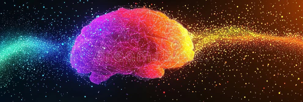 Vibrant Neural Network Brain Representation, an Abstract Brain, Serves ...