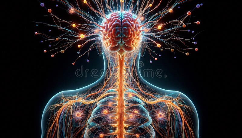 Vibrant Neural Network Representation in Human Body Stock Illustration ... Vibrant Neural Network Representation in Human Body Stock Illustration ...