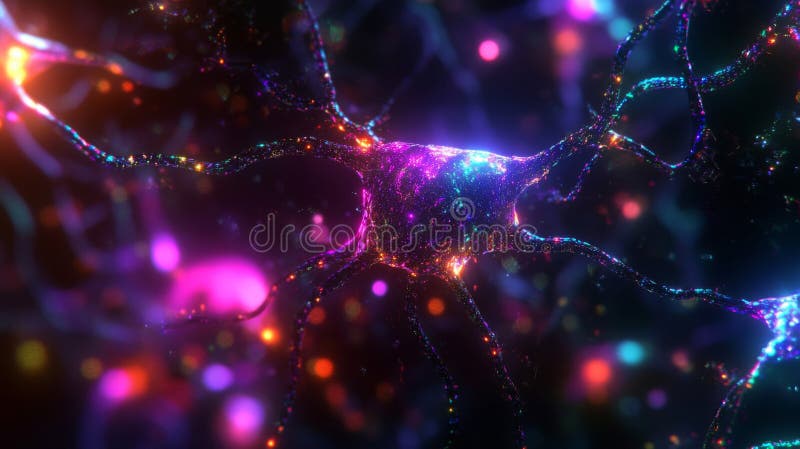 Vibrant Neuron Cell Artistic Representation Stock Illustration ...