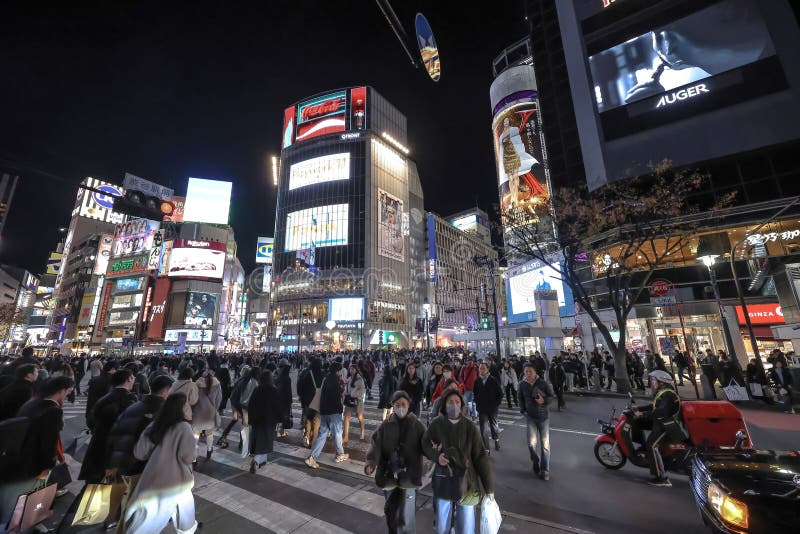 Vibrant Night in a Bustling City with Modern Architecture, Tokyo Dec 8 ...