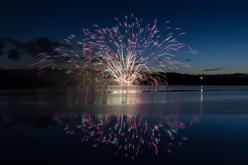 Vibrant Night Sky Illuminated by an Array of Colorful Fireworks ...