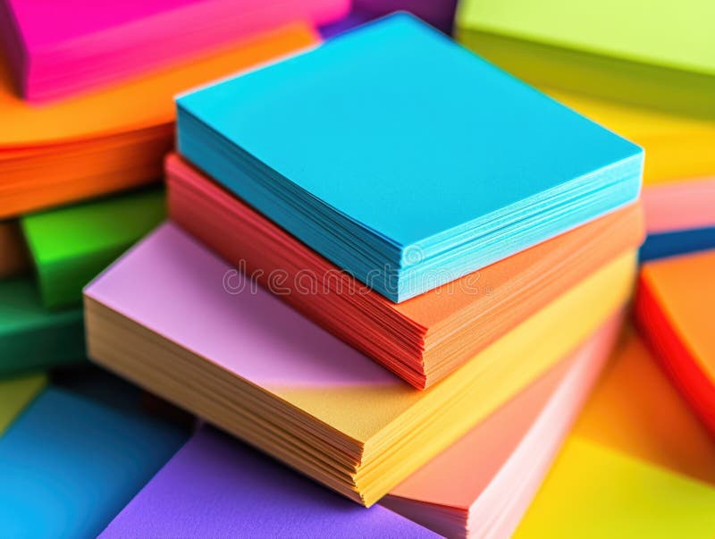 Vibrant Notepads in Colorful Stack Stock Image - Image of ...